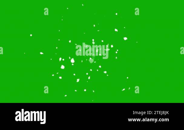 White confetti particles motion graphics with green screen background Stock Video Footage - Alamy