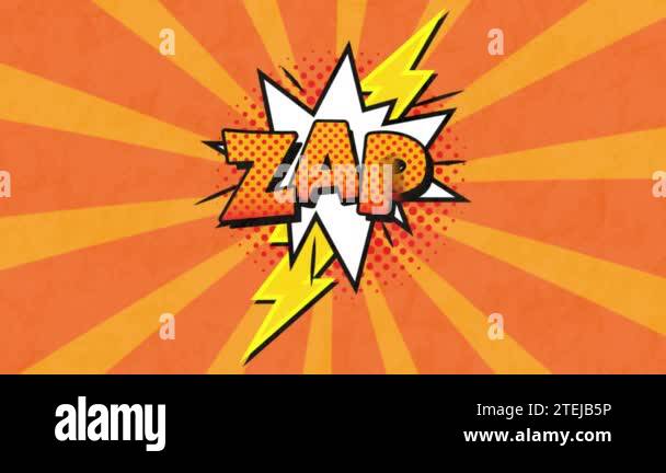 Animation of comic 5 options text over multiple comic speech bubbles ...