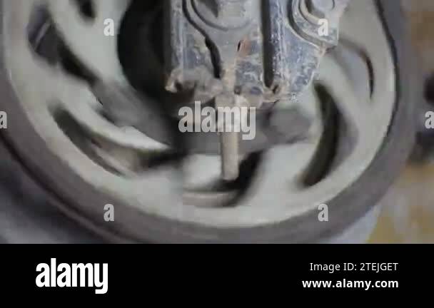 motorcycle wheels that spin, rotation of the gear and chain, video ...