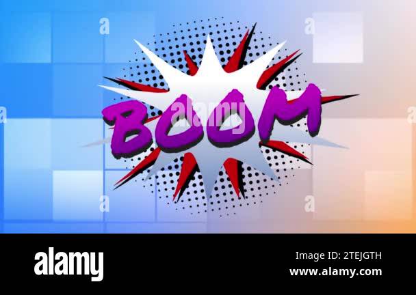 Animation of comic 5 options text over multiple comic speech bubbles ...