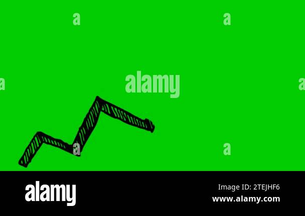 Animated financial growth chart with trend line graph. Black icon of ...