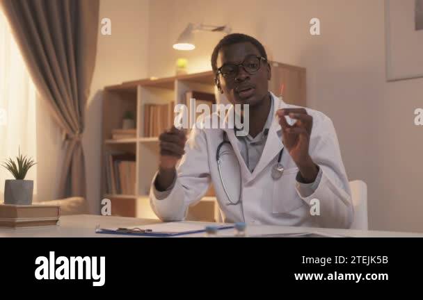 Medicine study. Video class. Online healthcare education. Confident ...