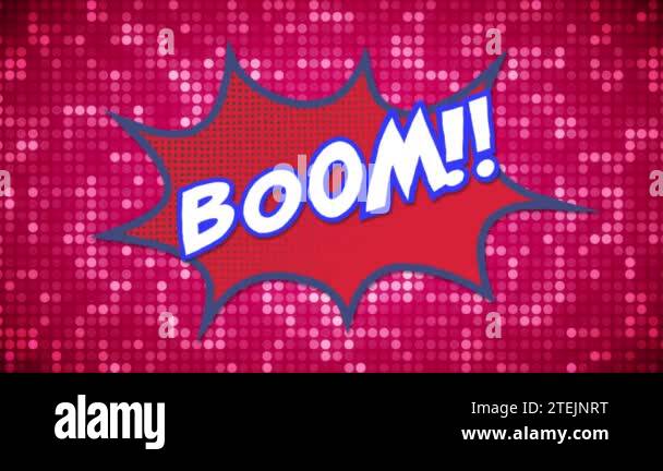 Animation of comic 5 options text over multiple comic speech bubbles ...