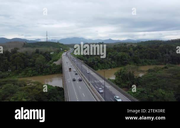 Ipoh, Malaysia, 1st Jan 2022: Aerial view of North-South highway in ...