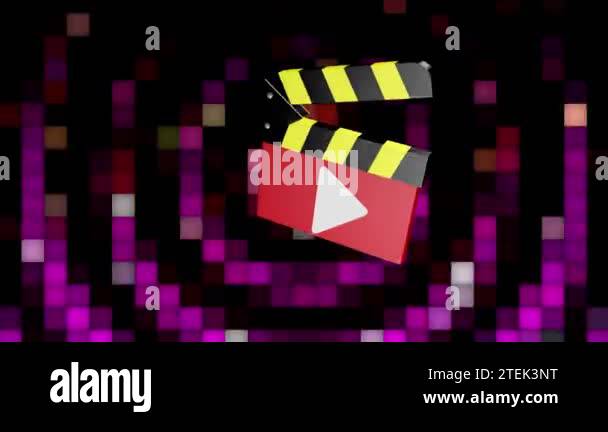 Continuously swirl video symbols on a colorful background Stock Video ...