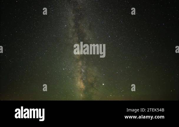 Milky Way stars in the night sky.Time lapse video of starry landscape ...