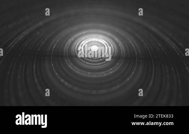 Abstract Digital Concentric Rings And Data Lines Loop/ 4k animation of ...