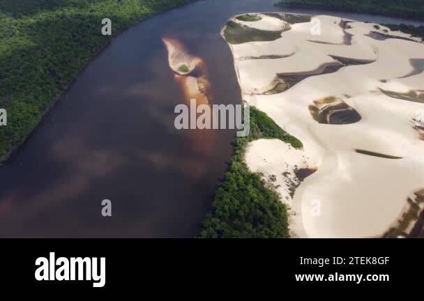 Sand dunes and rain water lagoons at northeast brazilian paradise ...