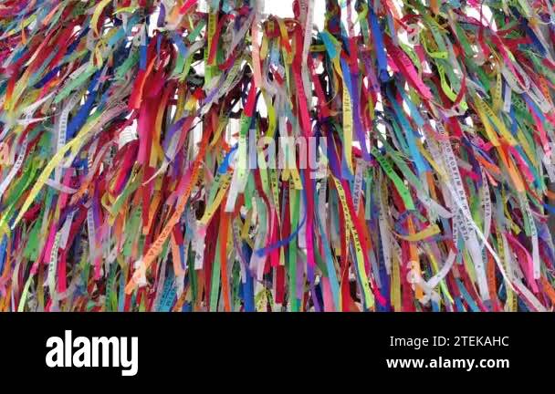 Religion symbol. Faith symbol. Colorful ribbons of Bonfim church ...