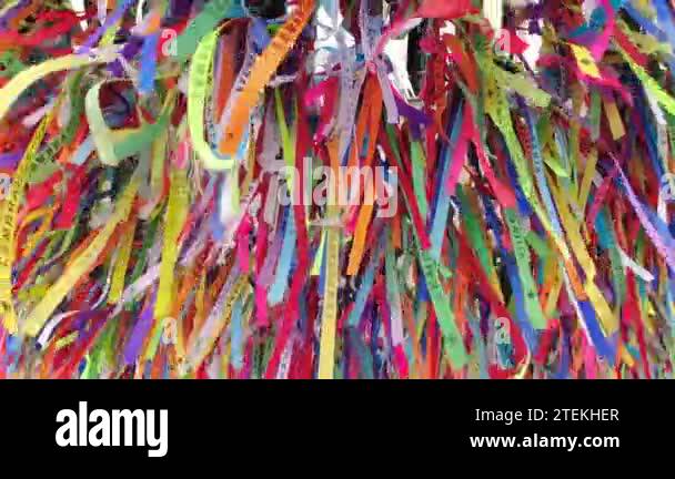 Religion symbol. Faith symbol. Colorful ribbons of Bonfim church ...