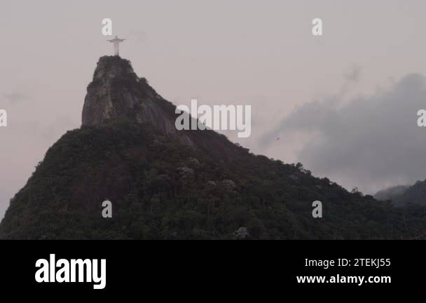 A static shot of the Christ statue on Corcovado in Rio de Janeiro. The ...