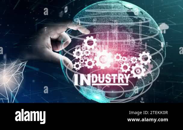 Futuristic industry 4.0 and inventive mechanized engineering concept ...