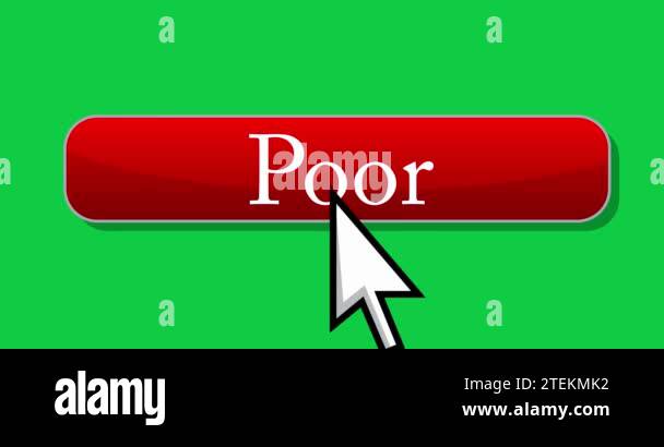 Cursor clicks on Poor button. Pointer arrow cursor clicking. Animated ...