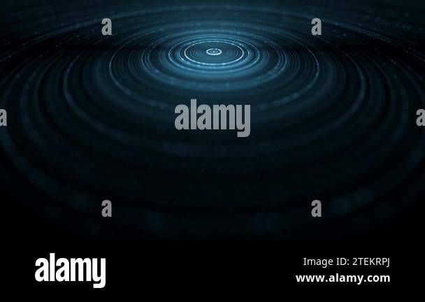 Abstract Digital Concentric Rings And Data Lines Loop/ 4k animation of ...