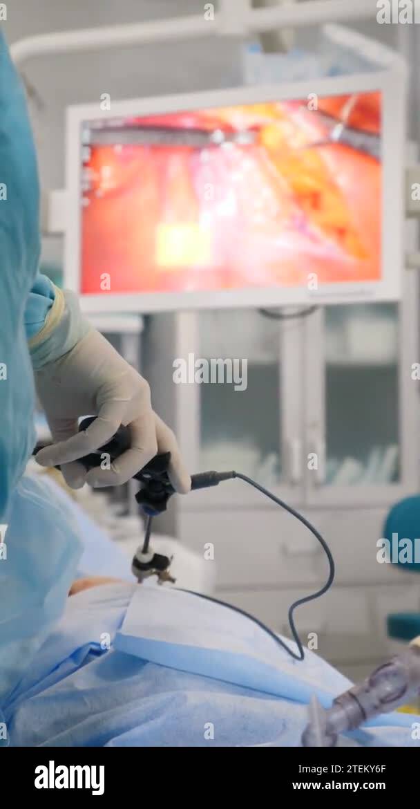 Surgical hospital specialist team in scrubs in operating theatre ...