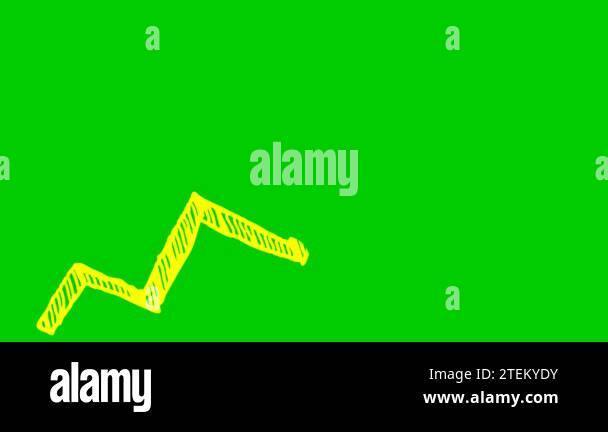 Animated financial growth chart with trend line graph. Yellow icon of ...