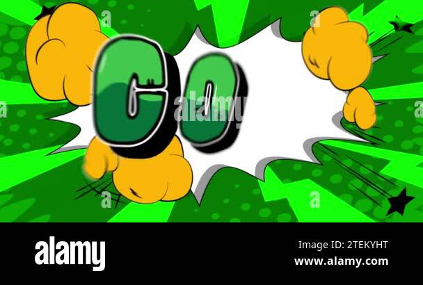 CO2. 4k animated Comic book word text moving on abstract comics background. Retro pop art style ...