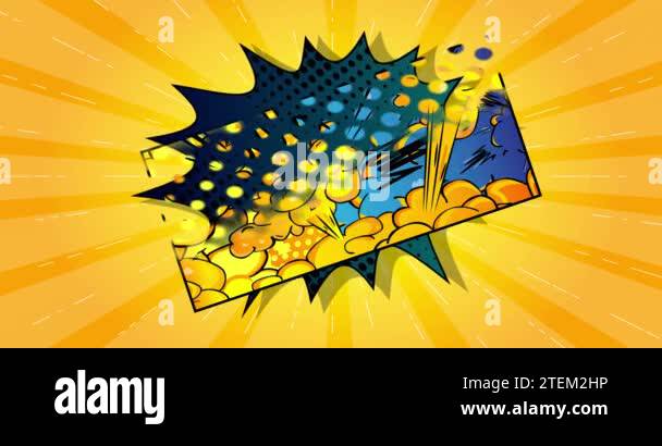 CO2. 4k animated Comic book word text moving on abstract comics ...