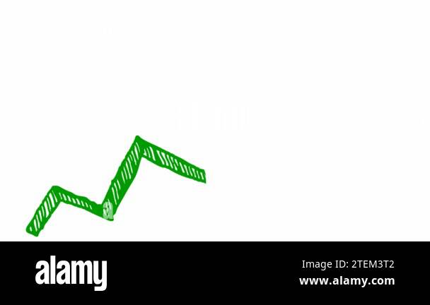 Animated financial growth chart with trend line graph. Green icon of ...