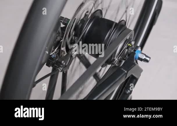 The Planetary Hub on a Belt Drive Bicycle Rotating, Rear Gear Change ...