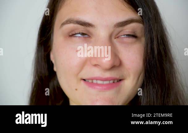 A woman does gymnastics for the eyes. Exercises to strengthen the eye ...