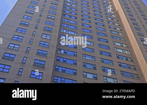 Low Angle Wide Point Of View Shot Moving Under New York City Blocks Of ...