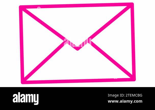 Animated pink line icon of envelope. Symbol of e-mail. Concept of ...