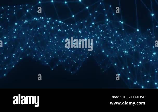 Digital network technology of triangle plexus abstraction. Moving background connection loop. VJ ...