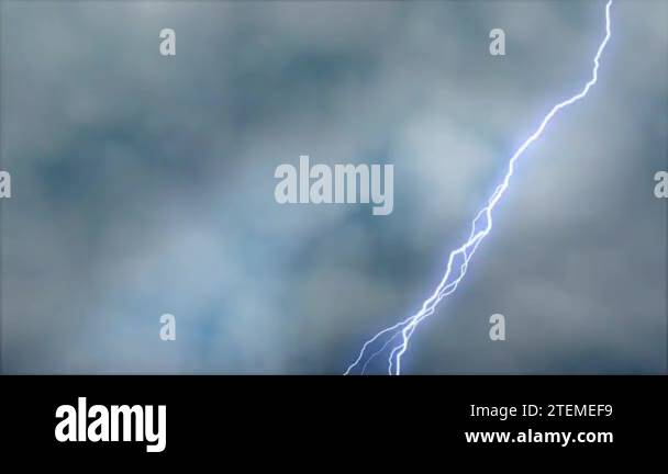 Rain Falling with Lightning Strikes Animation 4K. Stunning Lightning In Storm and Clouds - 3D ...