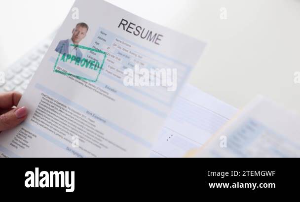 Hand holding resume stamp Stock Videos & Footage - HD and 4K Video ...