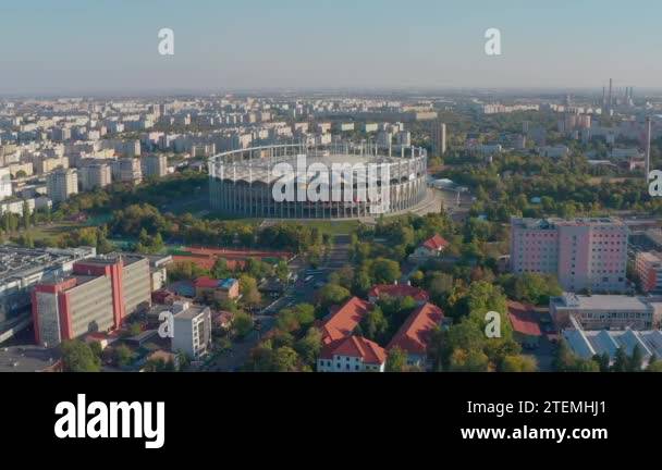 Overview of the building of National Arena Stadium Bucharest, Romania ...