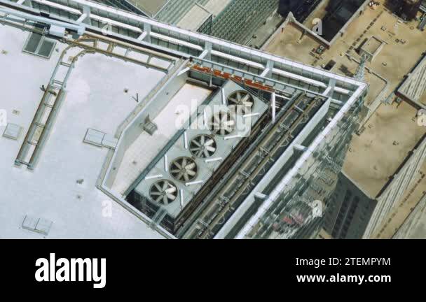 Fans of Air Conditioning and Ventilation System Spinning on the Roof ...