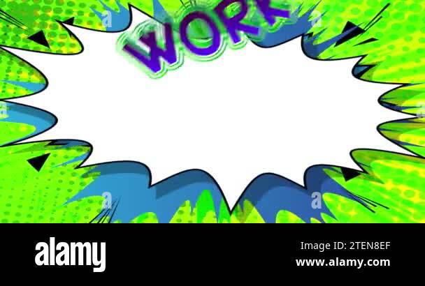 Work life balance Motion poster. 4k animated Comic book word text ...