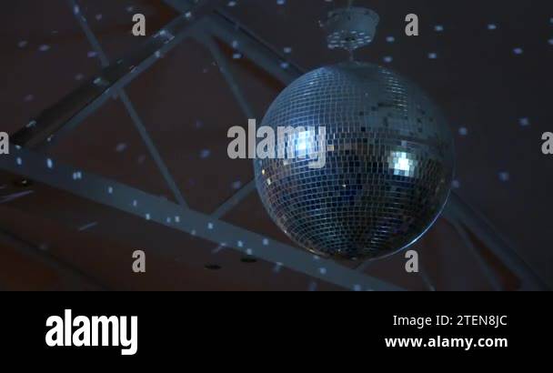 Detail of a disco ball that glitters and sparkles at a dance party ...
