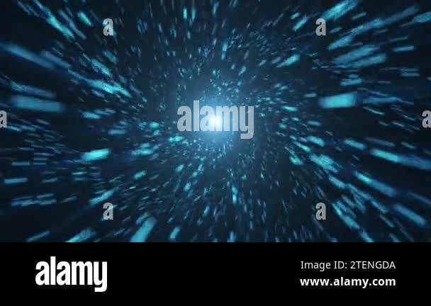 Outer Space sci-fi background. Flying through blue spiral galaxy stars ...