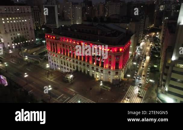 Night scape downtown Sao Paulo Brazil. Cityscape of Sao Paulo Brazil at ...