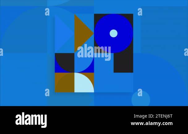 Blue background. Motion. An abstraction of small geometric shapes that ...