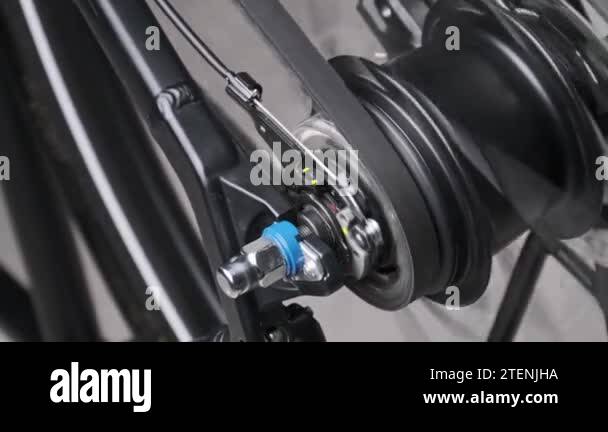 The Planetary Hub on a Belt Drive Bicycle Rotating, Rear Gear Change ...