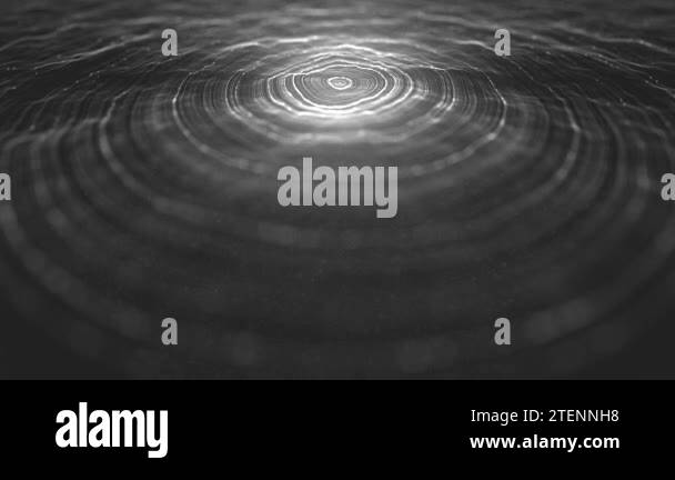 Abstract Digital Concentric Rings And Data Lines Loop/ 4k animation of ...