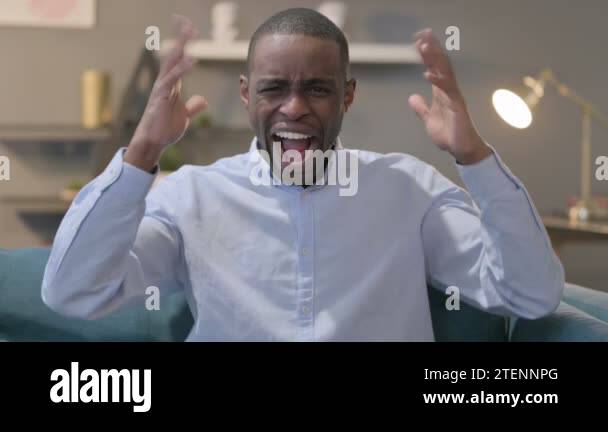 Portrait of African Man Shouting, Screaming Stock Video Footage - Alamy