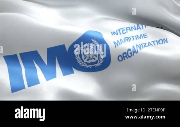 International Maritime Organization logo. National 3d IMO logo waving ...