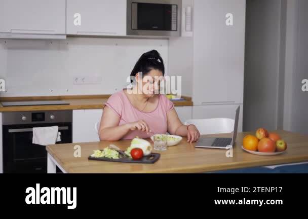Overweight woman in front of computer Stock Videos & Footage - HD and ...