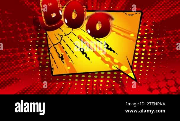 Boom box. Motion poster. 4k animated Comic book word text moving on ...