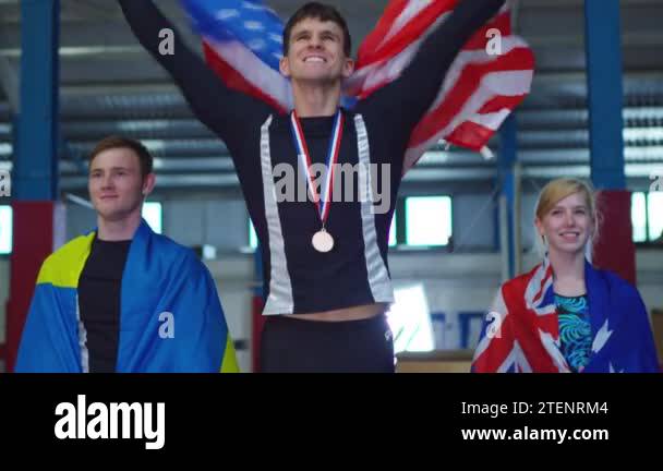 On winners podium Stock Videos & Footage - HD and 4K Video Clips - Alamy