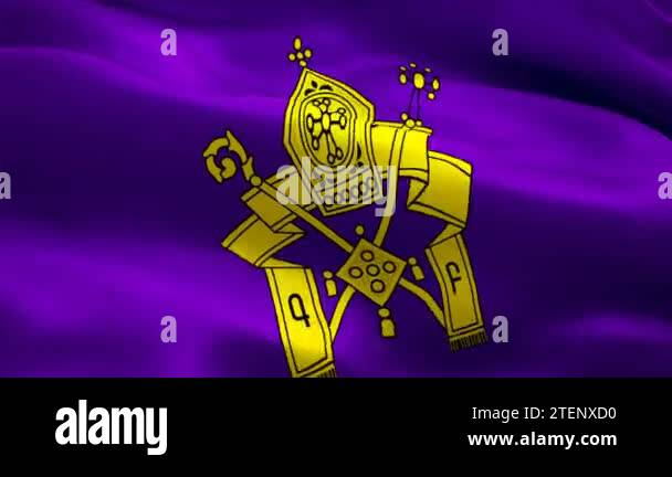 Holy Resurrection Flag Animation background video waving in wind. Jesus ...