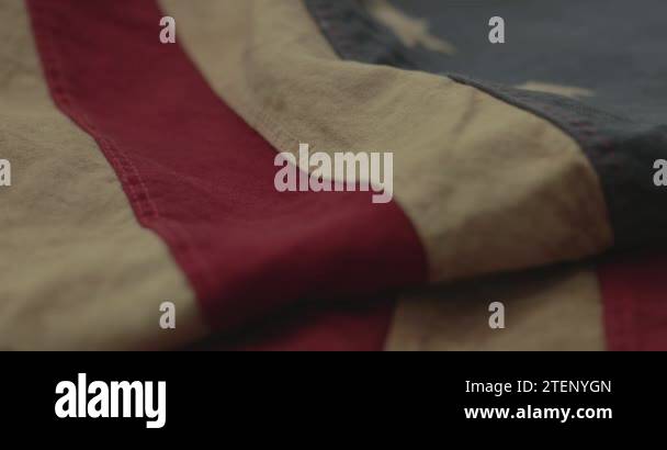 American flag detail with red and white stripes with field of blue and ...