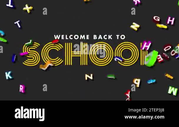 3D Letters Blast Slow Motion, Back to School Text Appears, Luma Matte ...