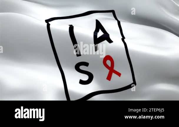 IAS HIV logo. National 3d International Aids Society logo waving. Sign ...