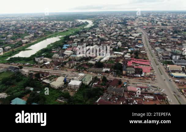 The sprawling city of Owari or Owerri Town in the Imo State of Nigeria ...