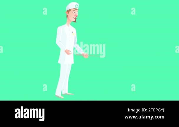 Cartoon video of a doctor who leads an explanatory lecture showing on ...